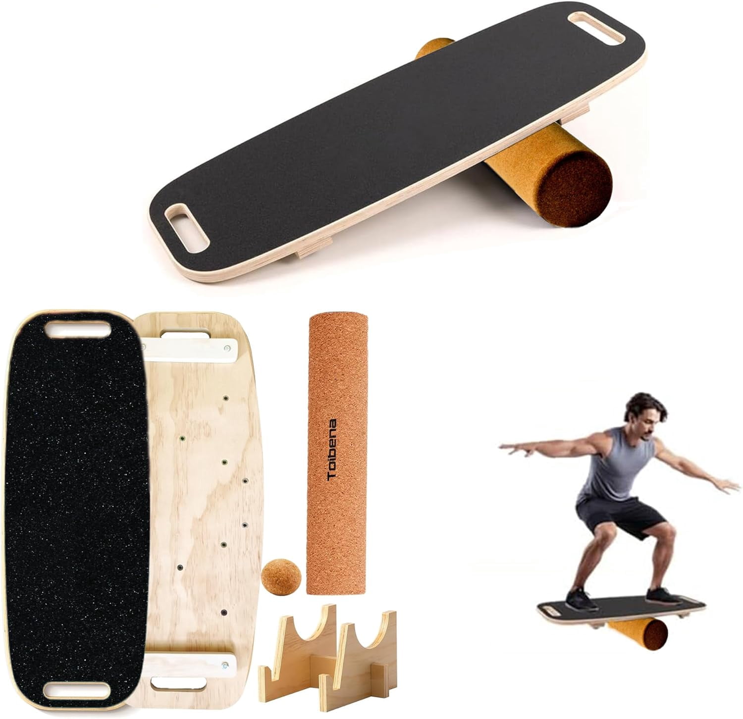Balance Board trainer for Adults Kids，Hockey snowboard wobble board ...