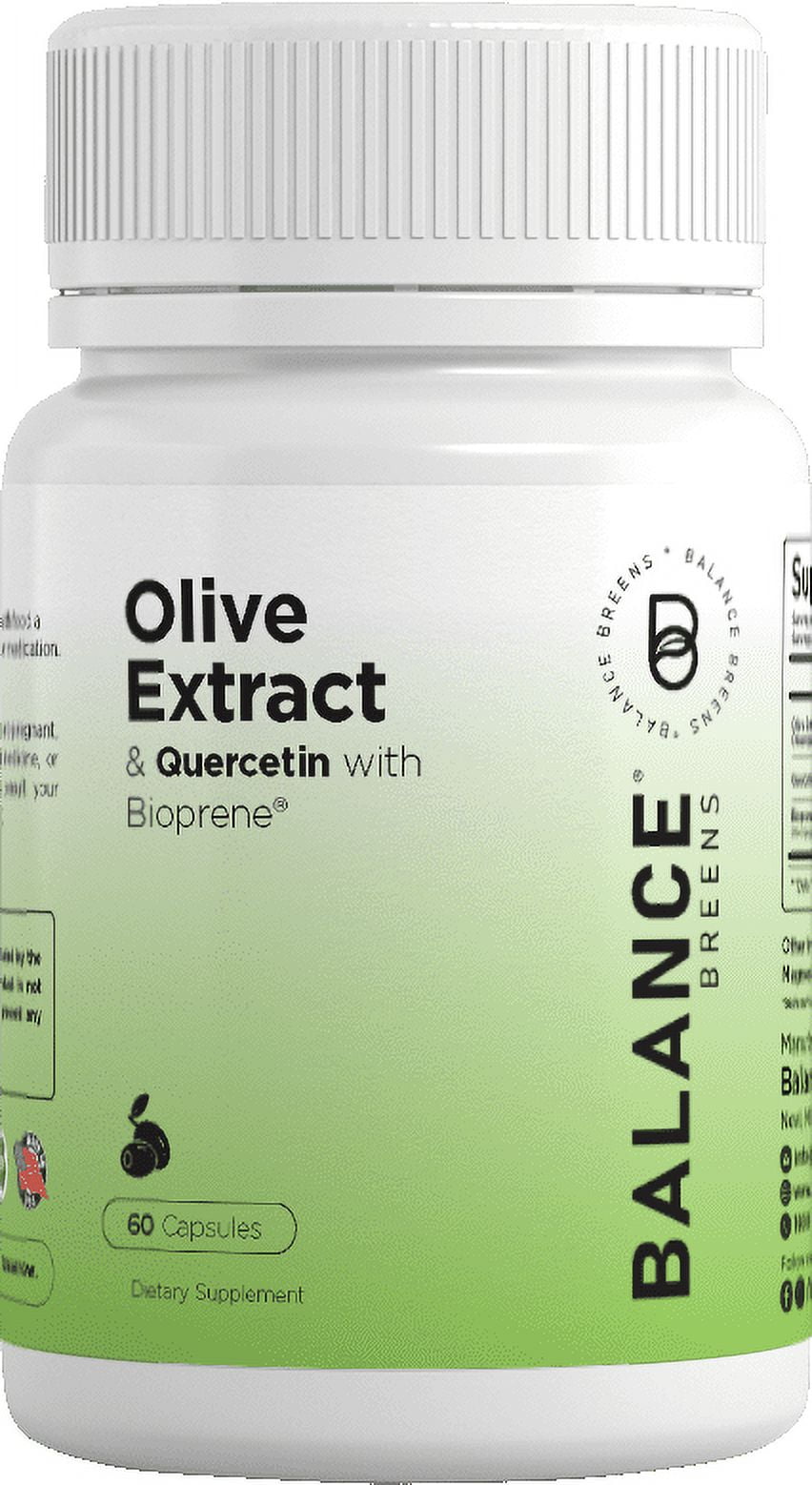 Balance Breens Olive Leaf Extract with Quercetin - 60 Capsules - 400mg ...