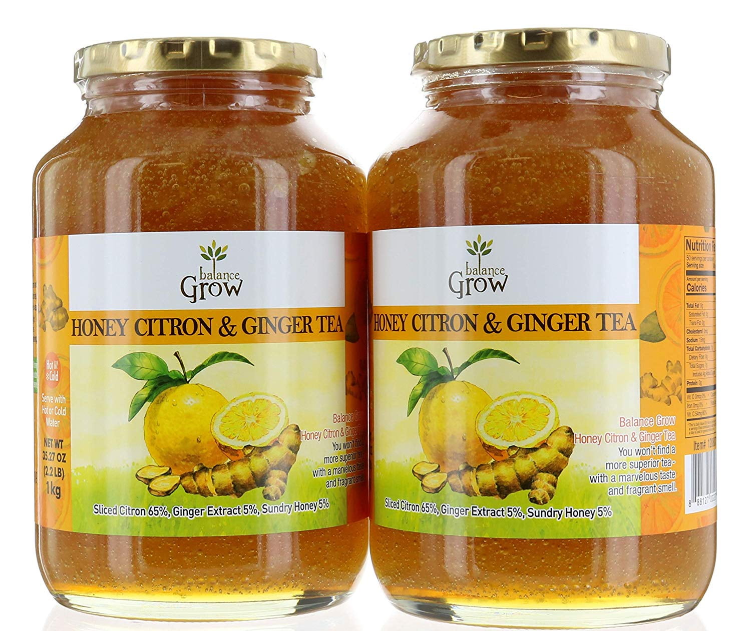 Balance Grow Vitamin C Honey Citron & Ginger Tea, Premium Ingredients ...