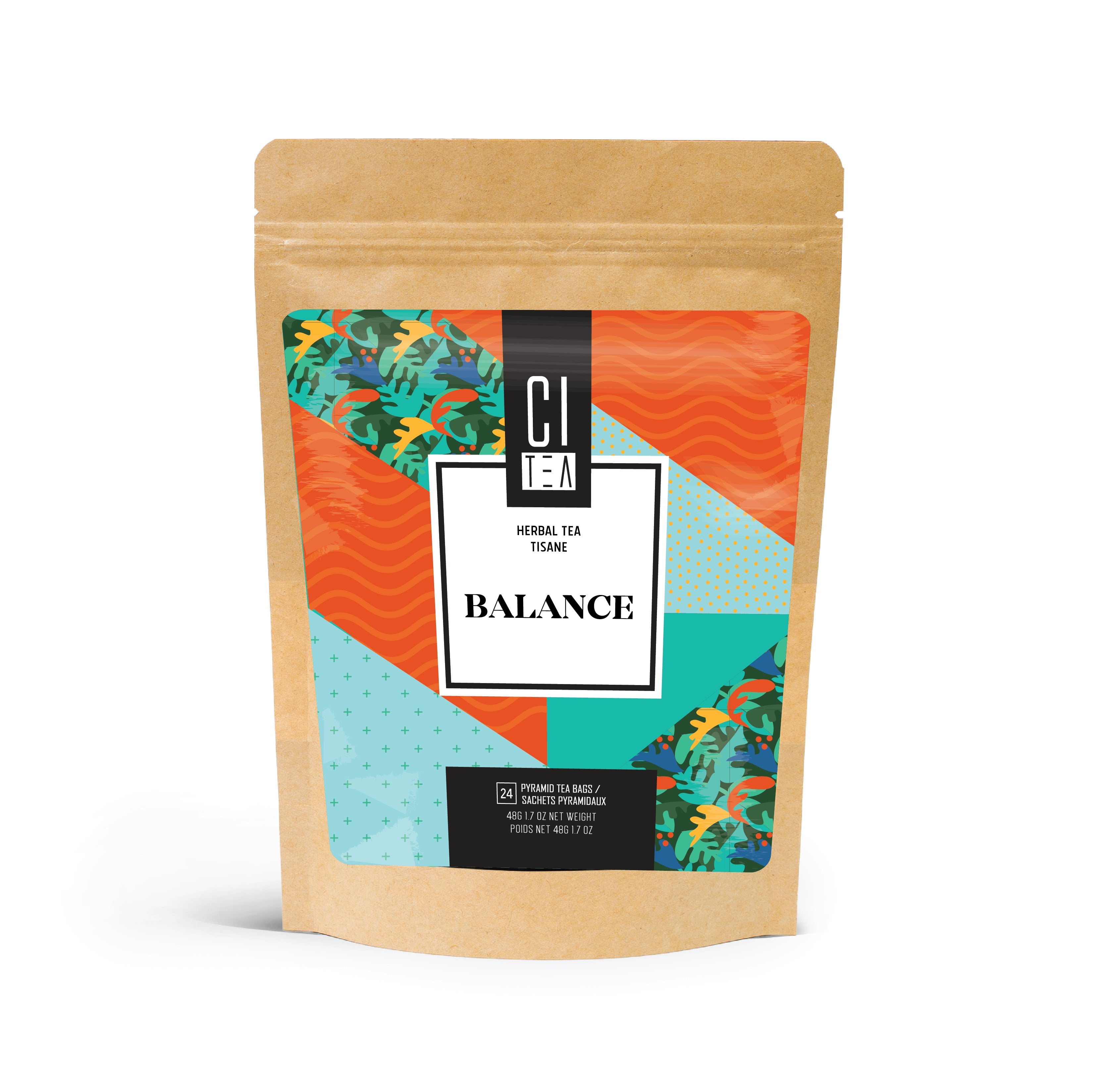 Balance Herbal Tea, Caffeine Free Tea in Pyramid Tea Bags, 2g x 24 Tea ...
