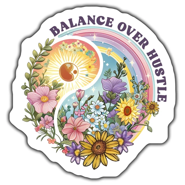 Balance Over Hustle Sticker, Inspirational Vinyl Sticker, Motivational ...