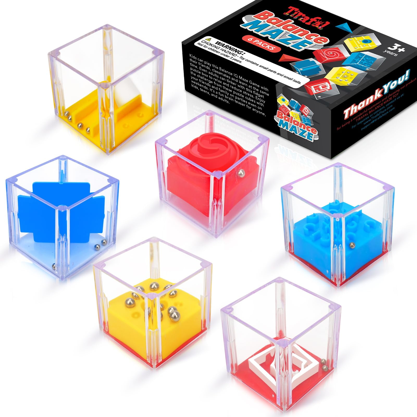 Balance IQ Maze Game OIF8 Mini Fidget Puzzle Box: 6 PCS for Kids and ...