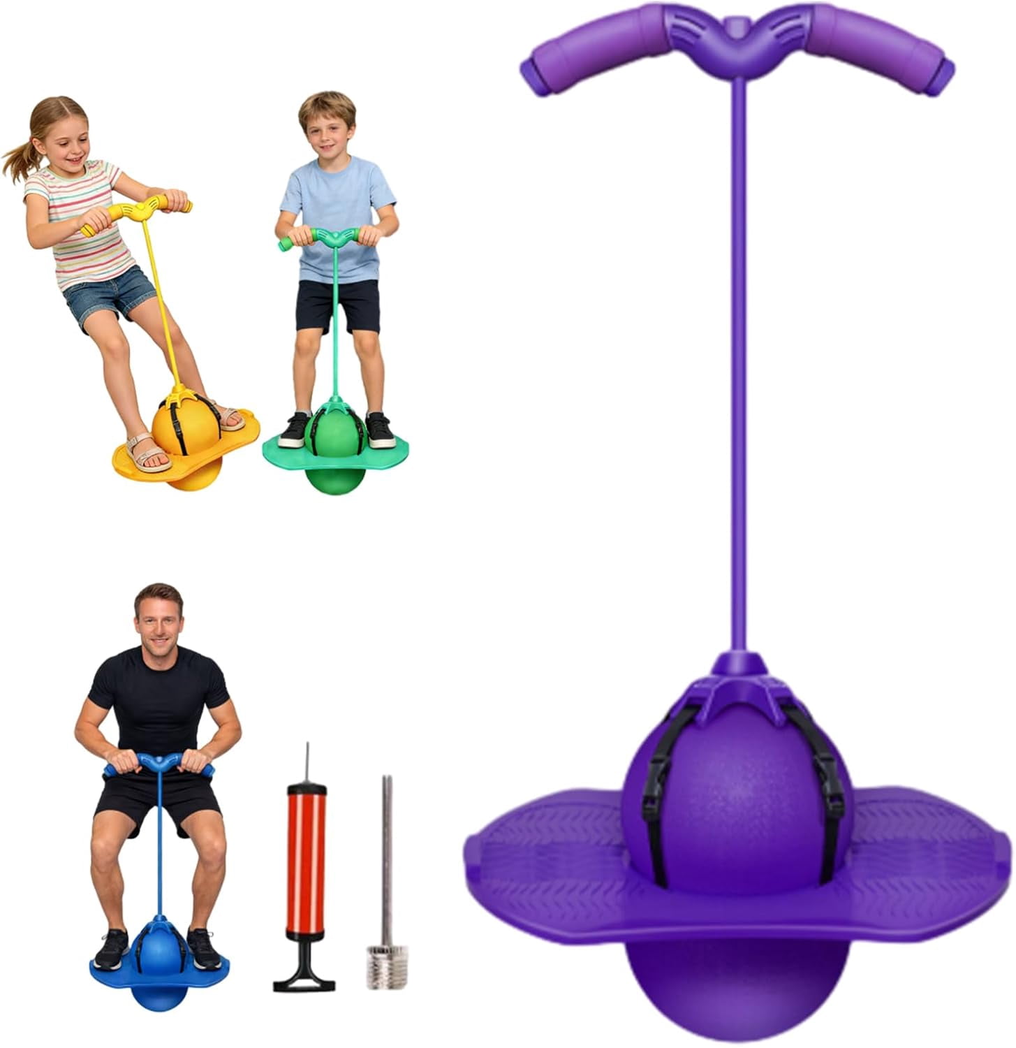 Balance Jumping Ball for Kids & Adults, Quiet Indoor Exercise Fitness ...