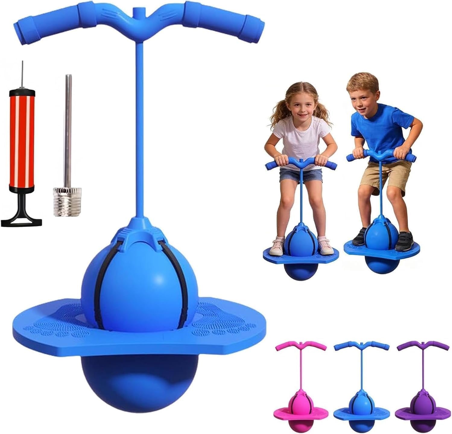 Balance Jumping Ball Pogo Jumper with Handle and Ball Pump with Handle ...
