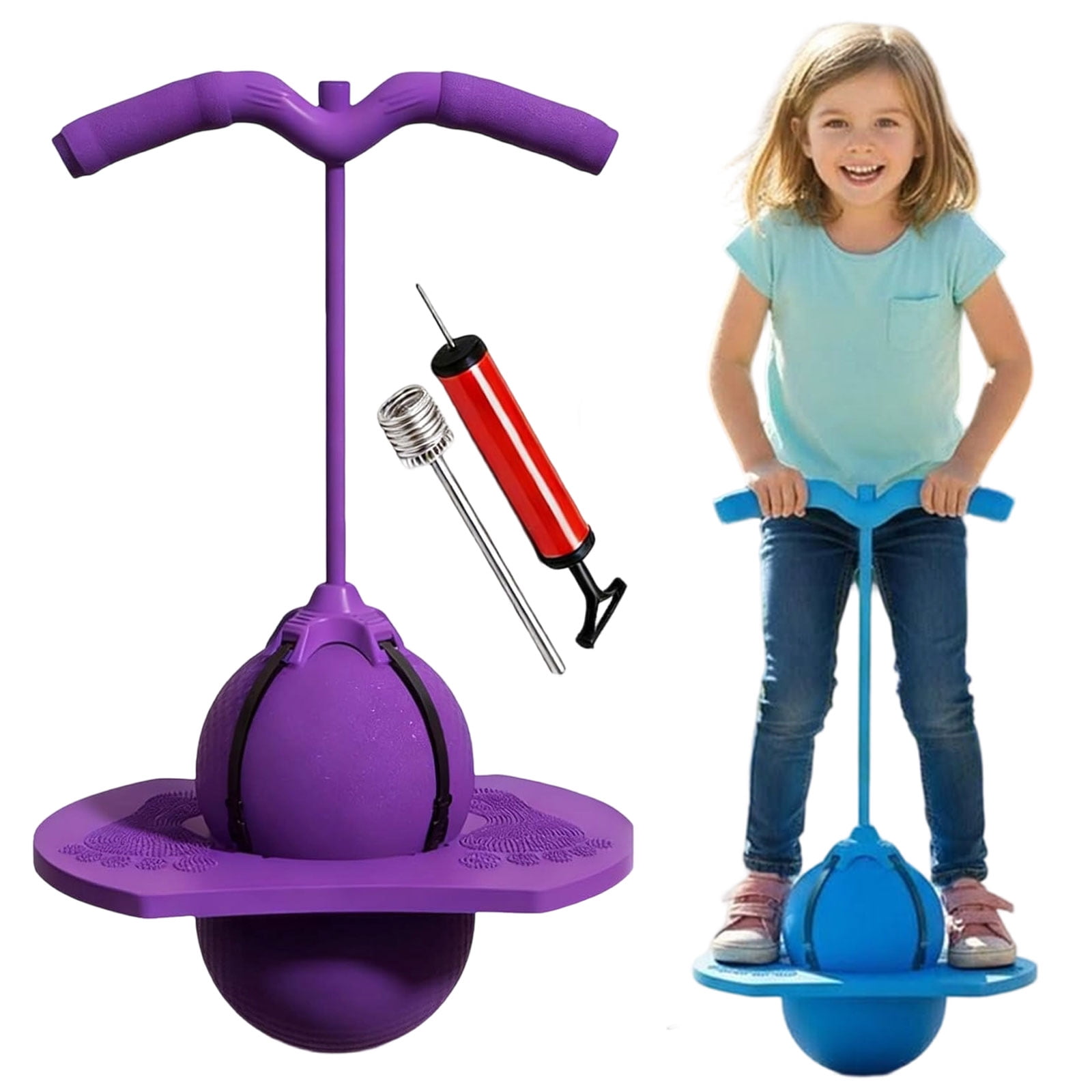 Balance Jumping Ball, Pogo Jumper with Handle & Pump, Non-Slip Footpads ...