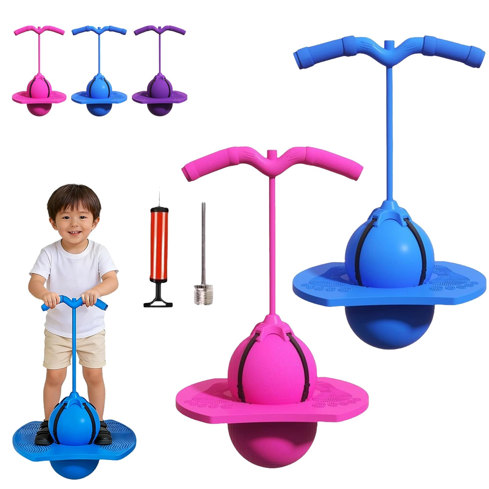 Balance Jumping Ball, Pogo Jumper with Handle and Ball Pump, Jumper ...