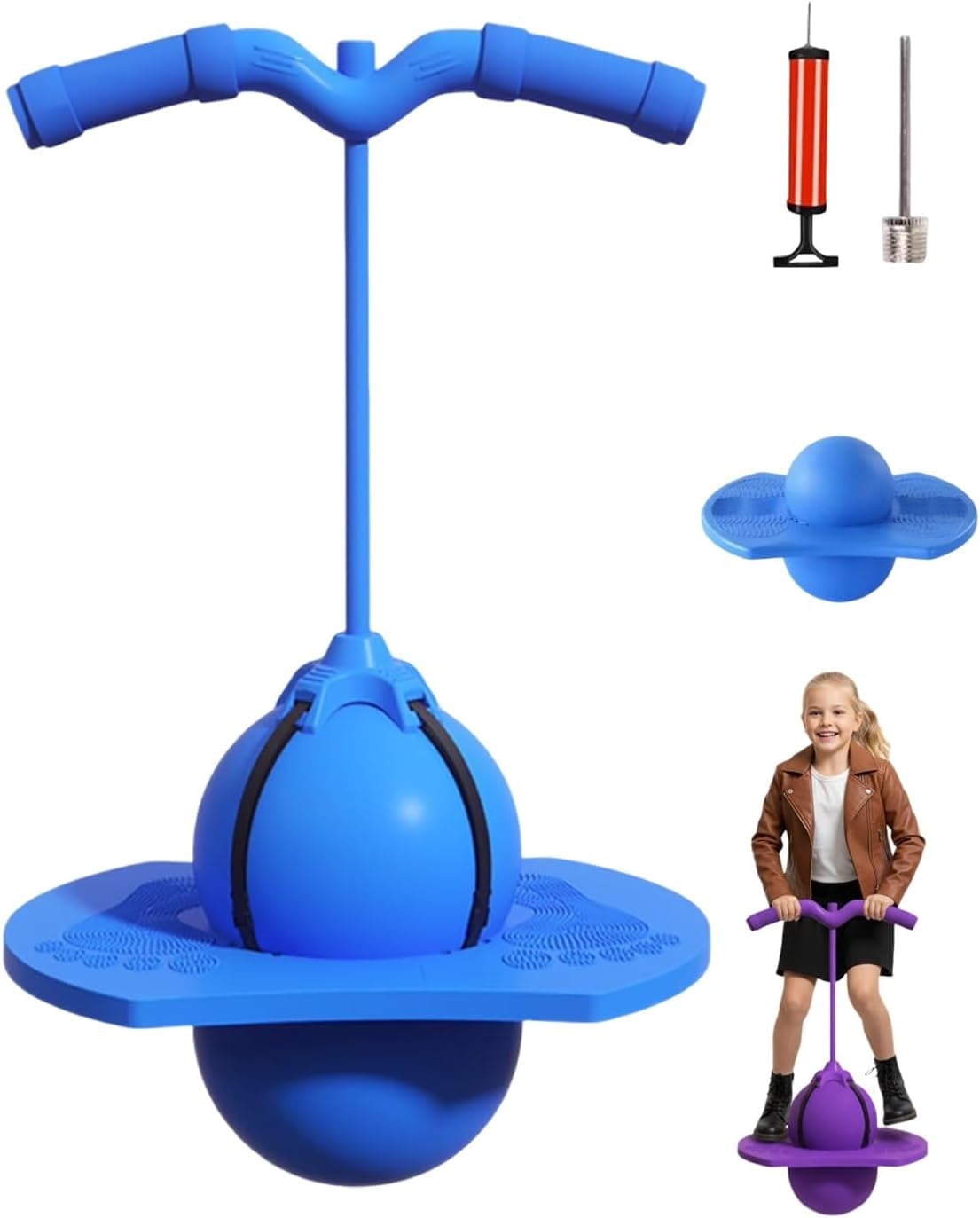 Balance Jumping Ball, Pogo Jumper with Handle and Pump, Jumping Toy ...