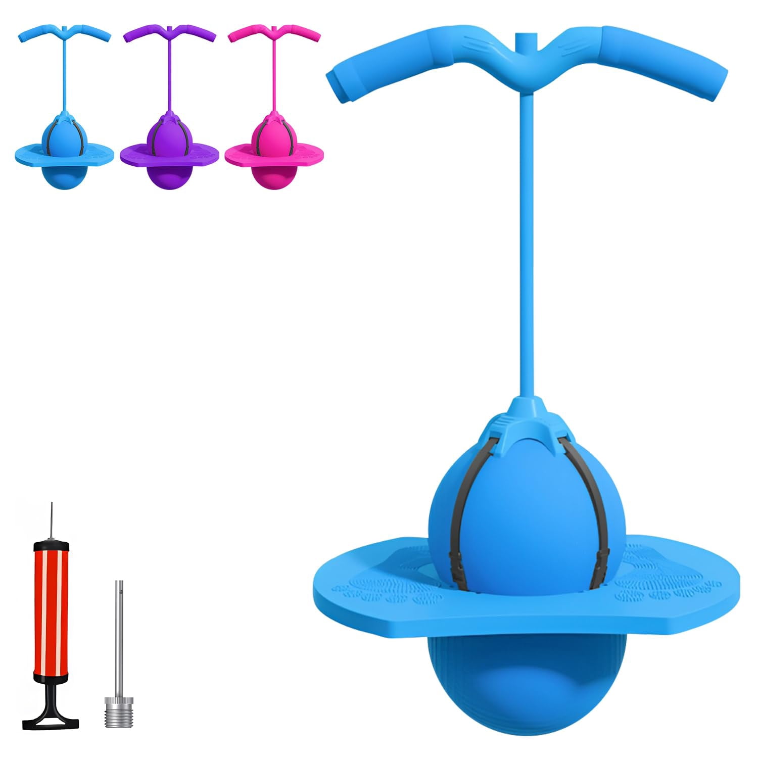Balance Jumping Ball with Handle & Pump, 2026 Pogo Jumper for Indoor ...
