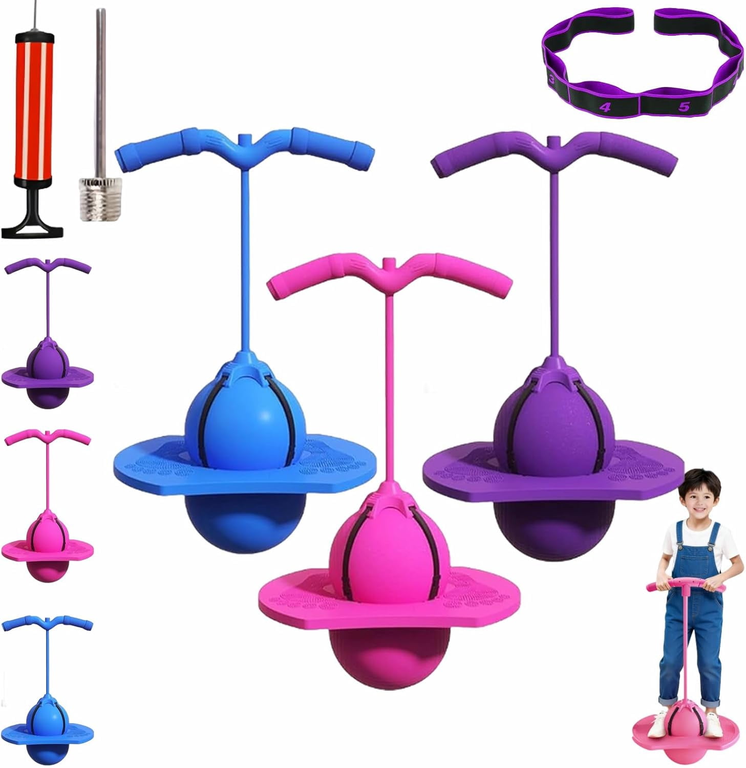 Balance Jumping Moon bounce ball with Handle & Pump, Bouncing Ball Pogo ...