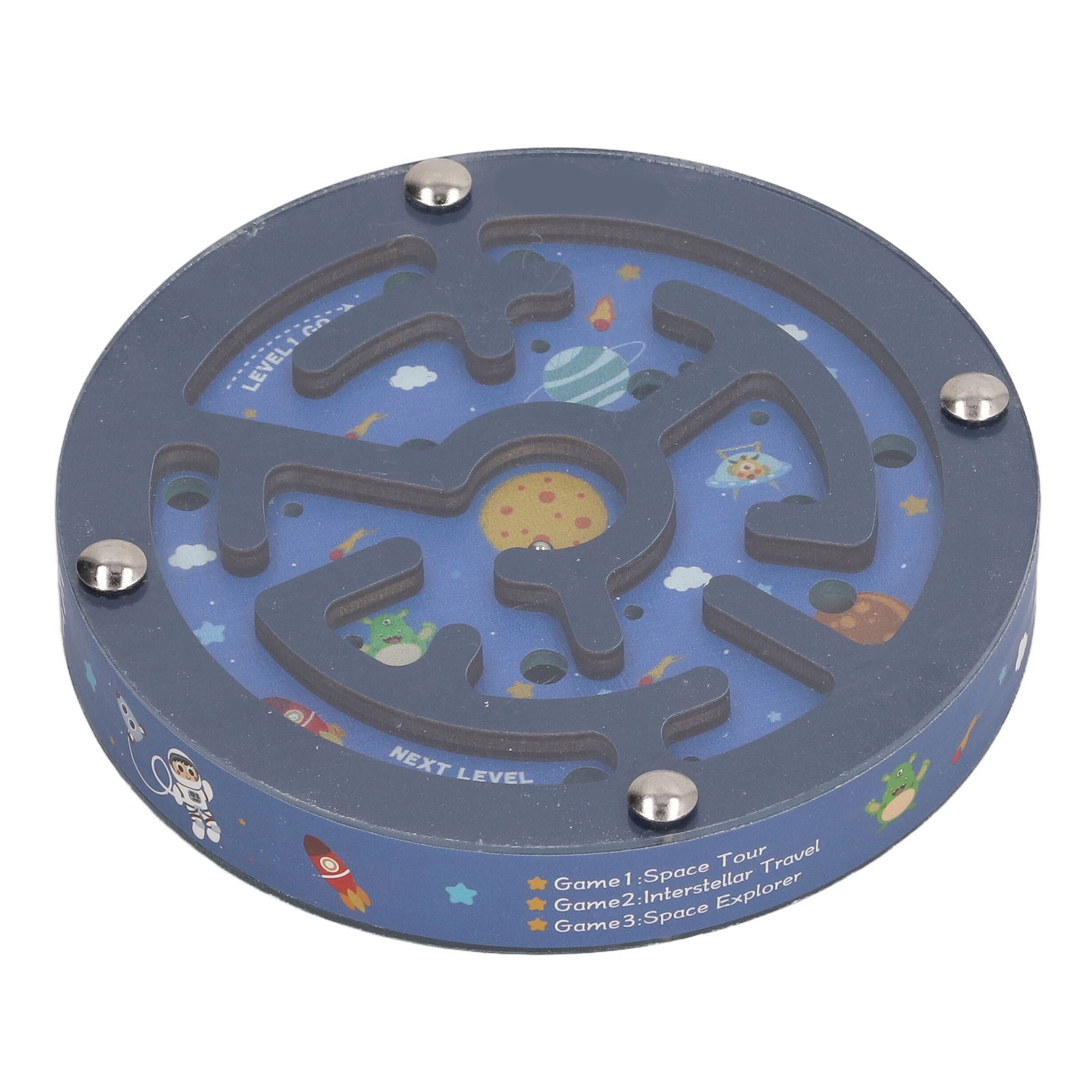 Balance Maze Game Double Sided Educational Round Portable Wooden Ball ...