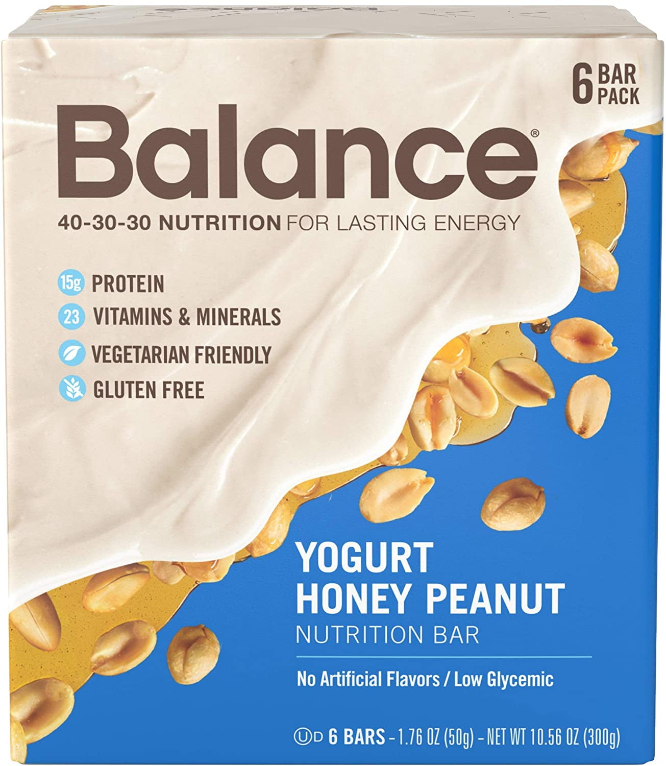 Balance Nutrition Bar, Yogurt Honey Peanut, 15g Protein, 6 Ct - Walmart.com