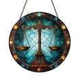 Balance Scale Stained Glass Suncatcher – Decorative Starry Window Panel ...