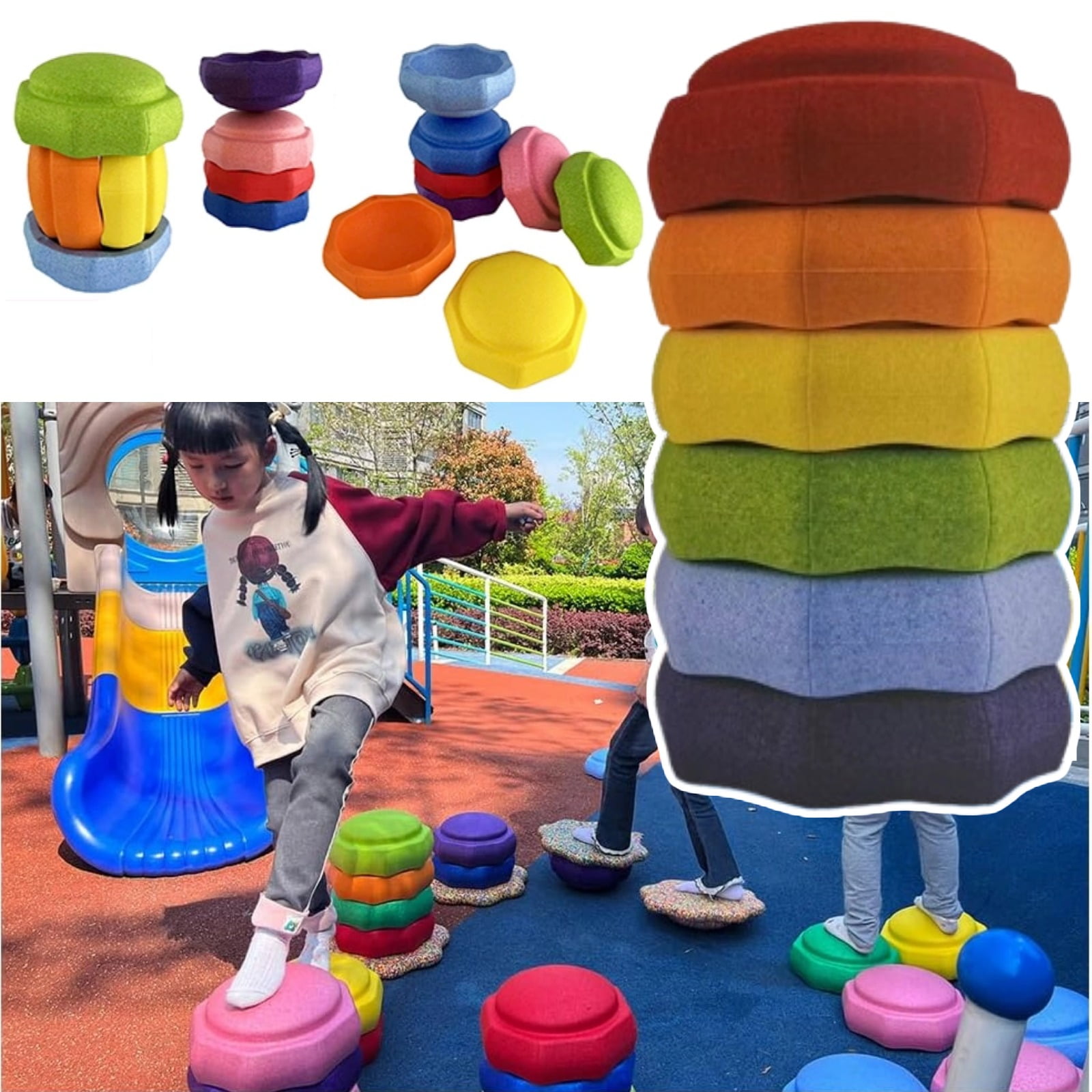 Balance Stepping Stones for Kids - 3pcs Toddler Stepping Stones Sensory ...