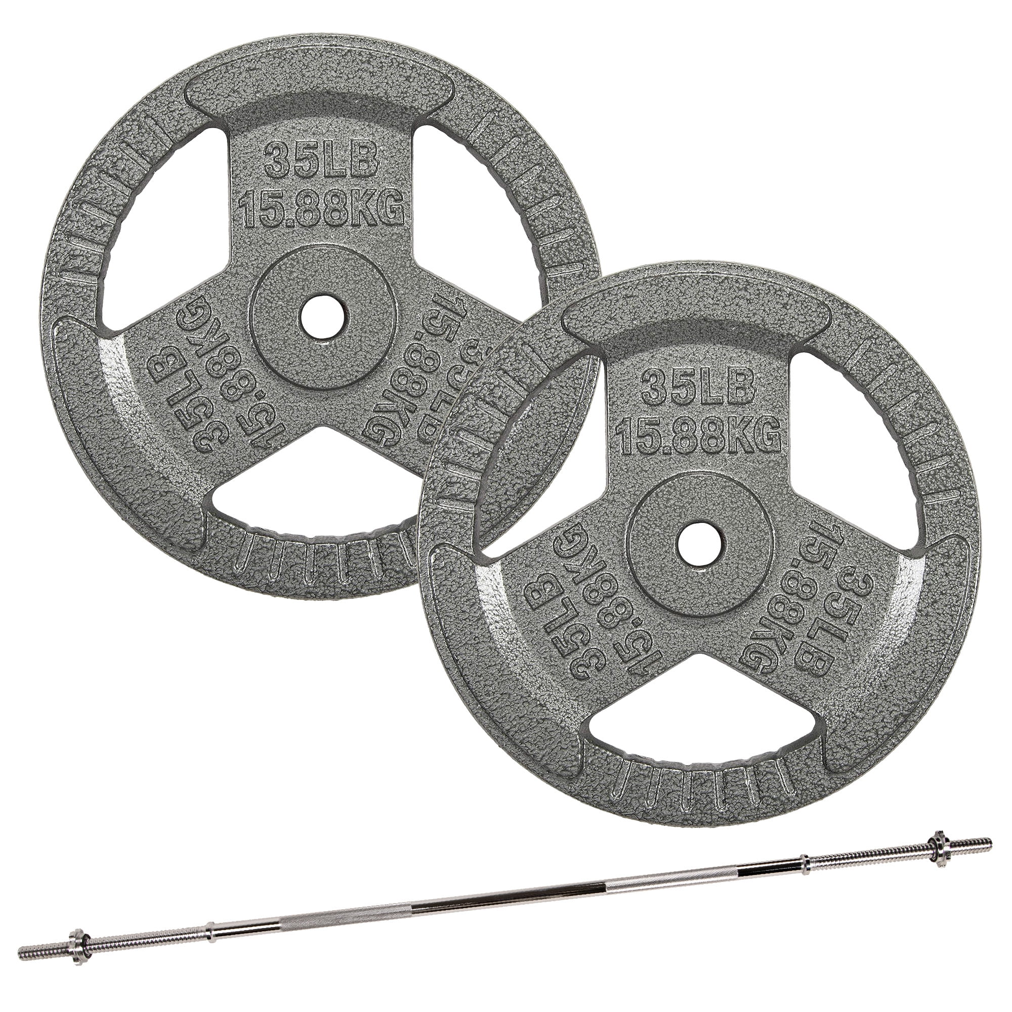 BalanceFrom 1-Inch Cast Iron Olympic Weight Plate Set，with 5FT Barbell ...