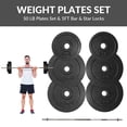 BalanceFrom 1-Inch Standard Cast Iron Weight Plate Set，with 5FT Bar and ...