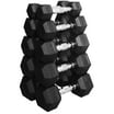 BalanceFrom 45 lbs Pair Weight Set Dumbbell, Rubber Encased Hex, Black ...