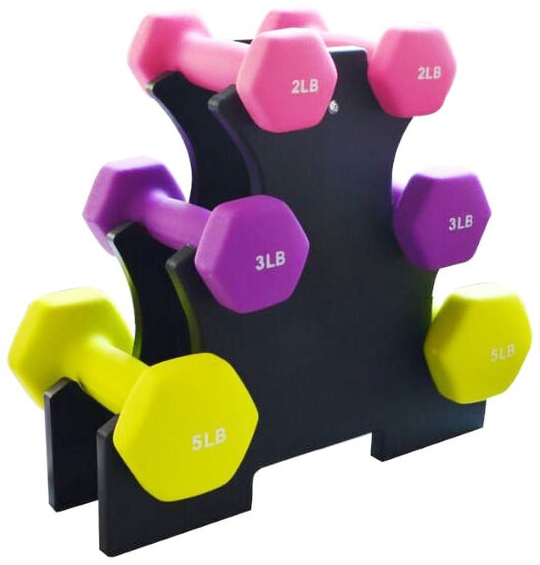 BalanceFrom 20-Pound Neoprene Coated Dumbbell Set with Stand, 3 Pairs ...