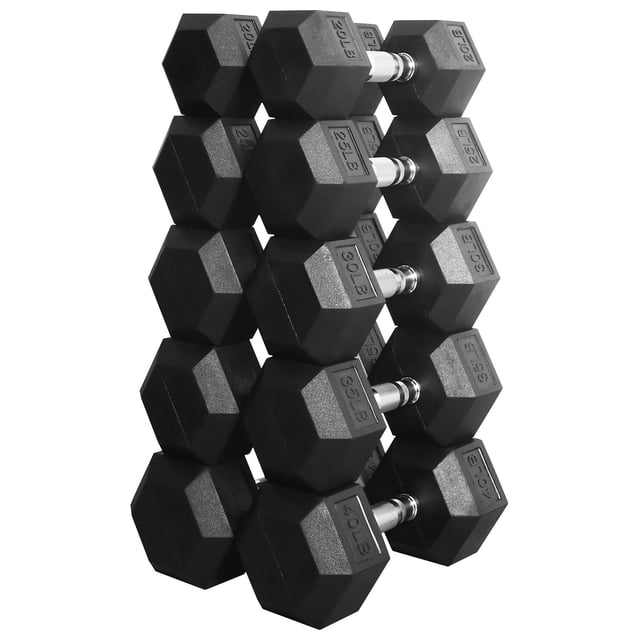 BalanceFrom 300 LB Dumbbell Set, Pair of 20, 25, 30, 35, 40 LBs ...