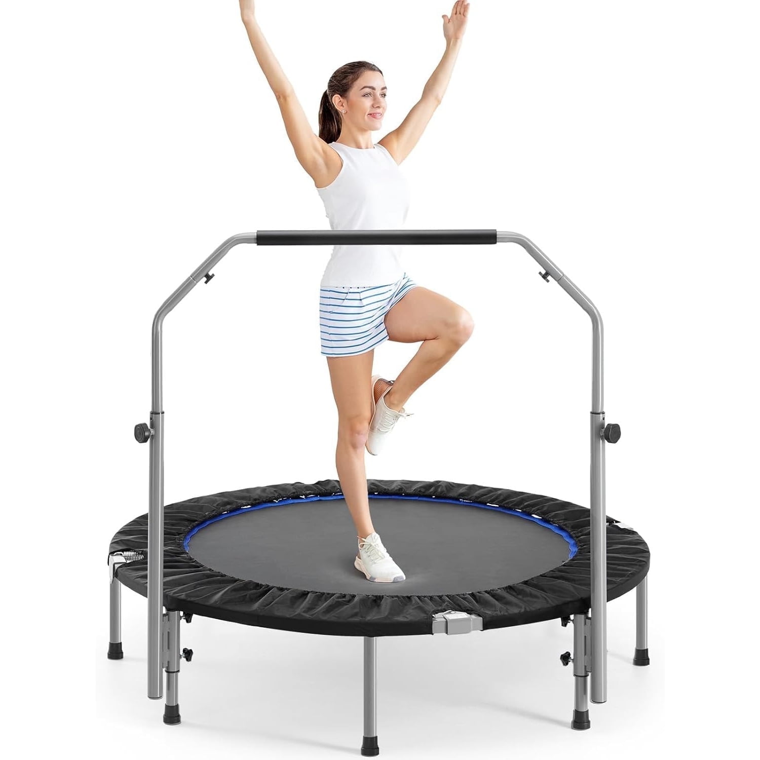 BalanceFrom 40-inch Fitness Trampoline with Adjustable U-Shape Handle ...