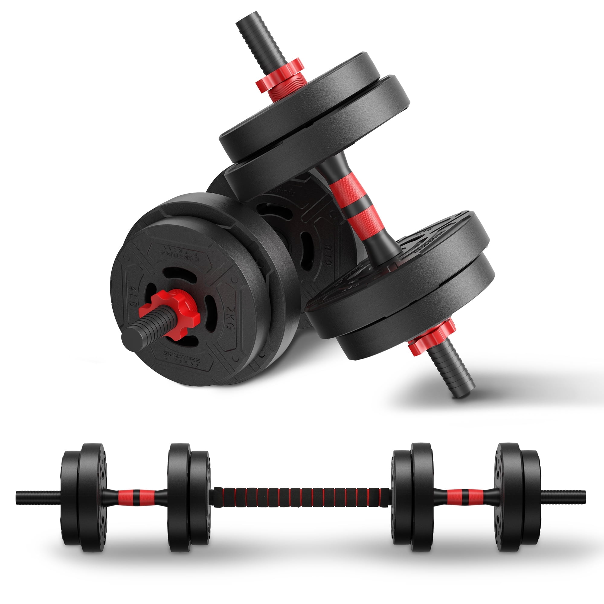 BalanceFrom 40LB 2-in-1 Adjustable Dumbbell Set - Convertible to ...