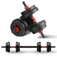 BalanceFrom 60LB 2-in-1 Portable Changeable Dumbbell, Barbell Set with ...