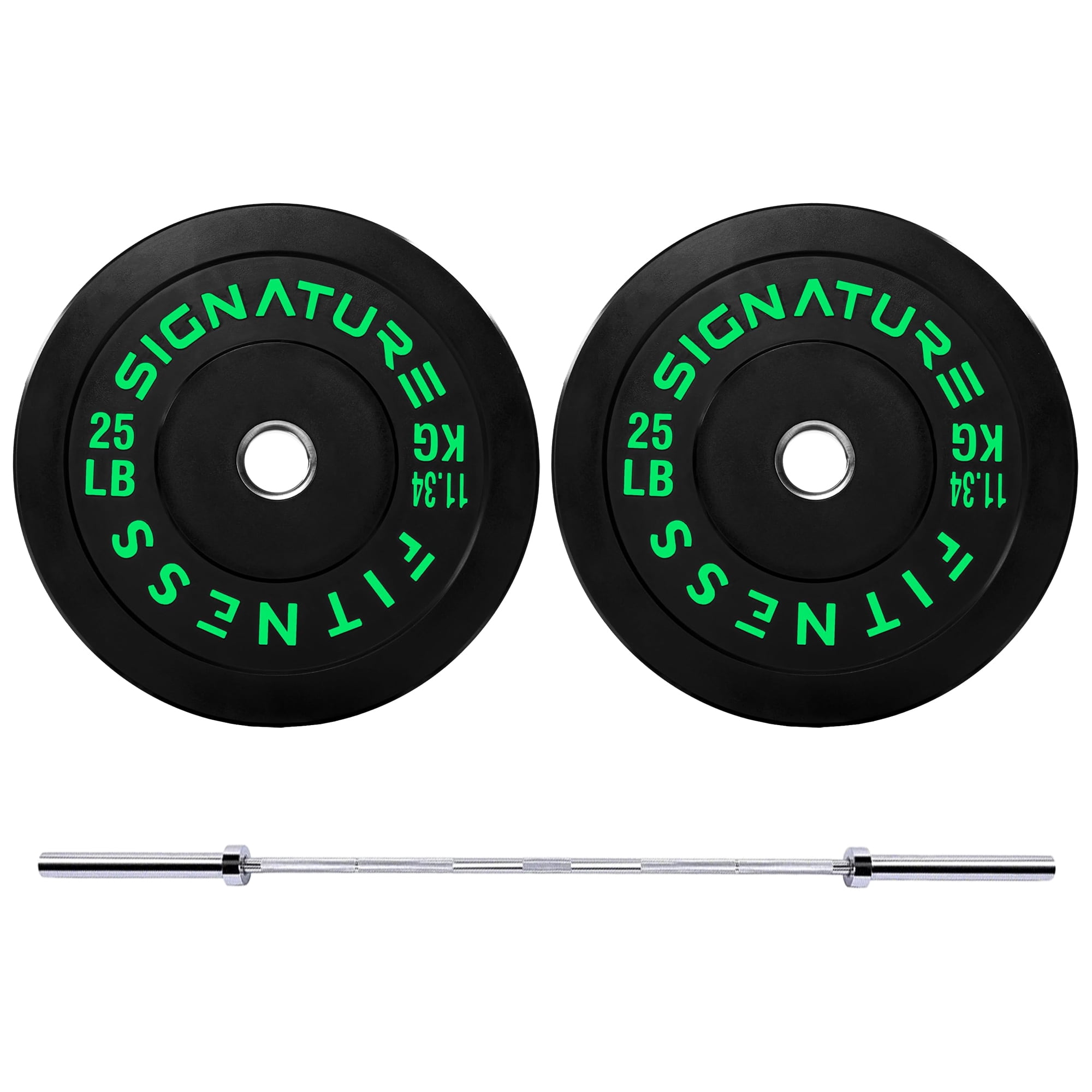 BalanceFrom 5FT Barbell Set with Color Letter Rubber Bumper Plates ...
