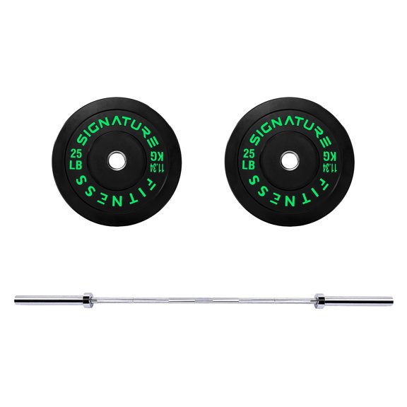 BalanceFrom Olympic Bumper Plate Weight Plate with Steel Hub, Black ...