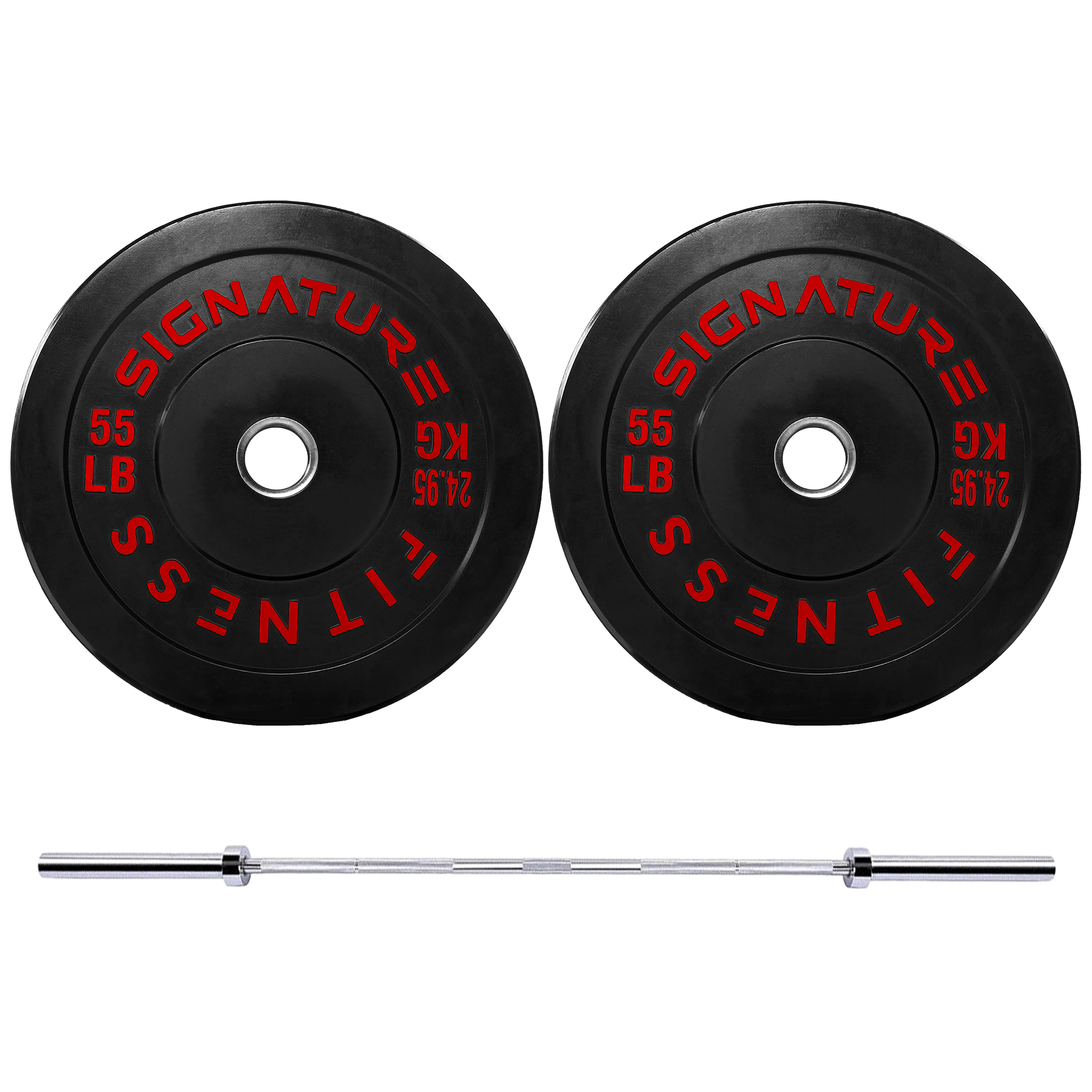 BalanceFrom 5FT Barbell Set with Color Letter Rubber Bumper Plates ...