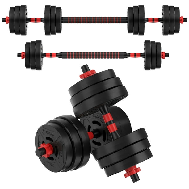 BalanceFrom 60LB 2-in-1 Portable Changeable Dumbbell and Barbell Set ...