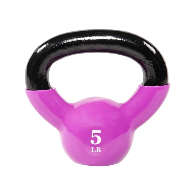 BalanceFrom All-Purpose Color Vinyl Coated Kettlebells, 5 lbs - Walmart ...
