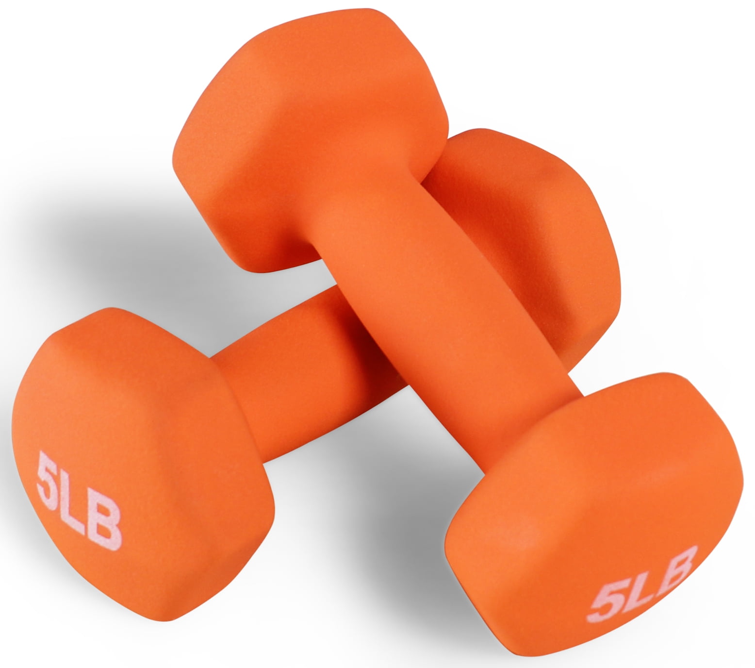 BalanceFrom All-Purpose Neoprene Coated Dumbbells, 5 lbs Pair, Orange ...