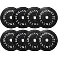 FlexWave Black Rubber Bumper Weight Plates with White Lettering – 2 ...