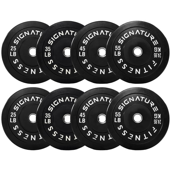 FlexWave Black Rubber Bumper Weight Plates with White Lettering – 2 ...