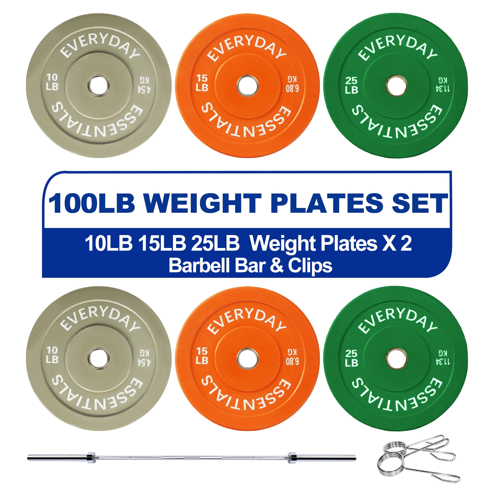 BalanceFrom Olympic Bumper Plate Weight Plate with Steel Hub, Color ...
