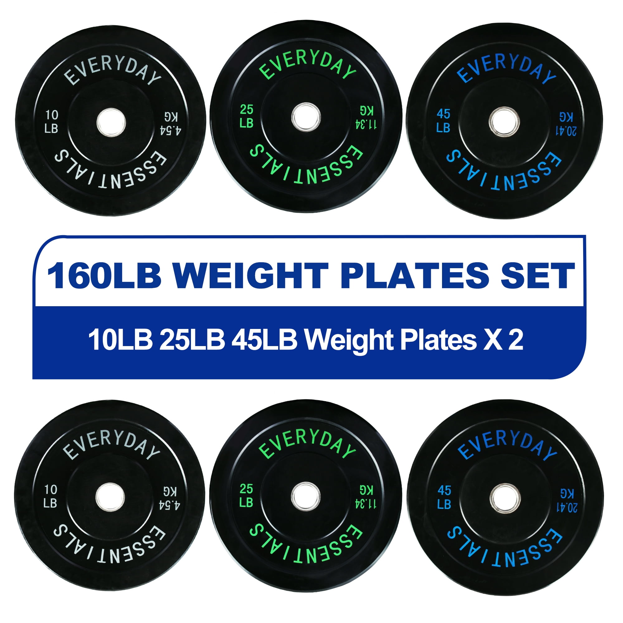 BalanceFrom Olympic Bumper Plate Weight Plate with Steel Hub, Black ...