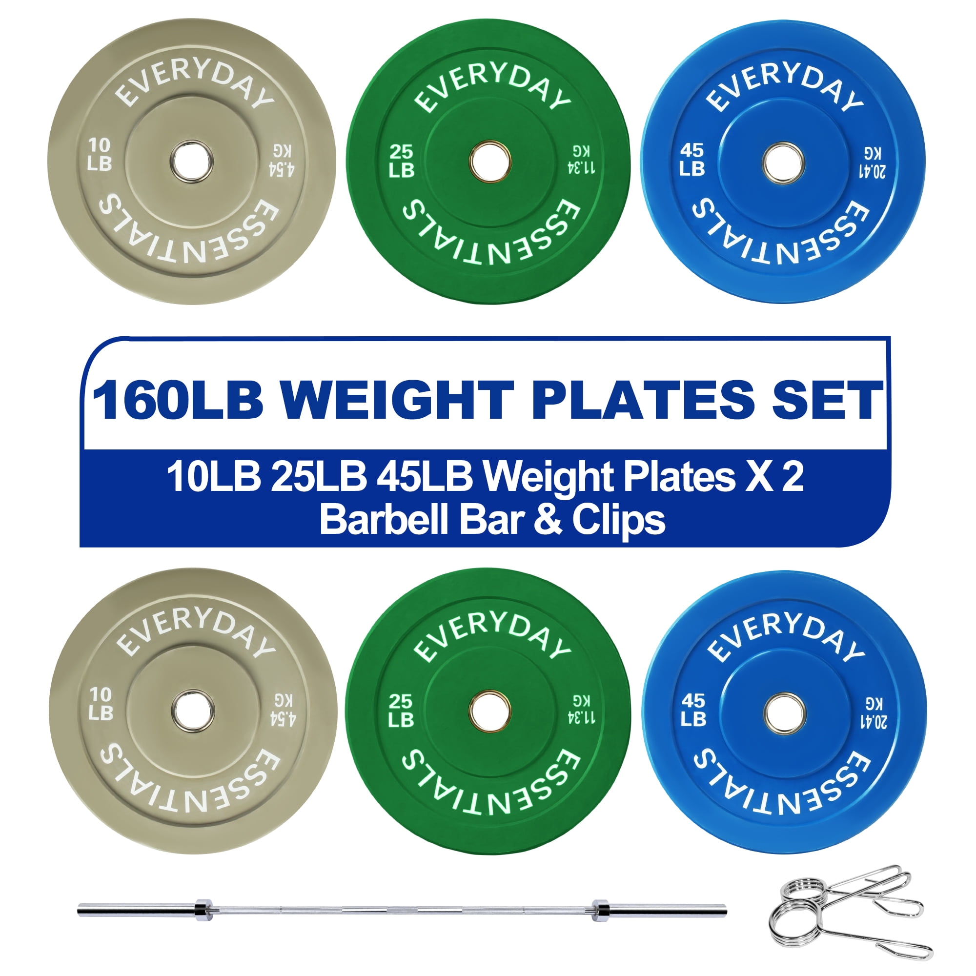 BalanceFrom Olympic Bumper Plate Weight Plate with Steel Hub, Color ...