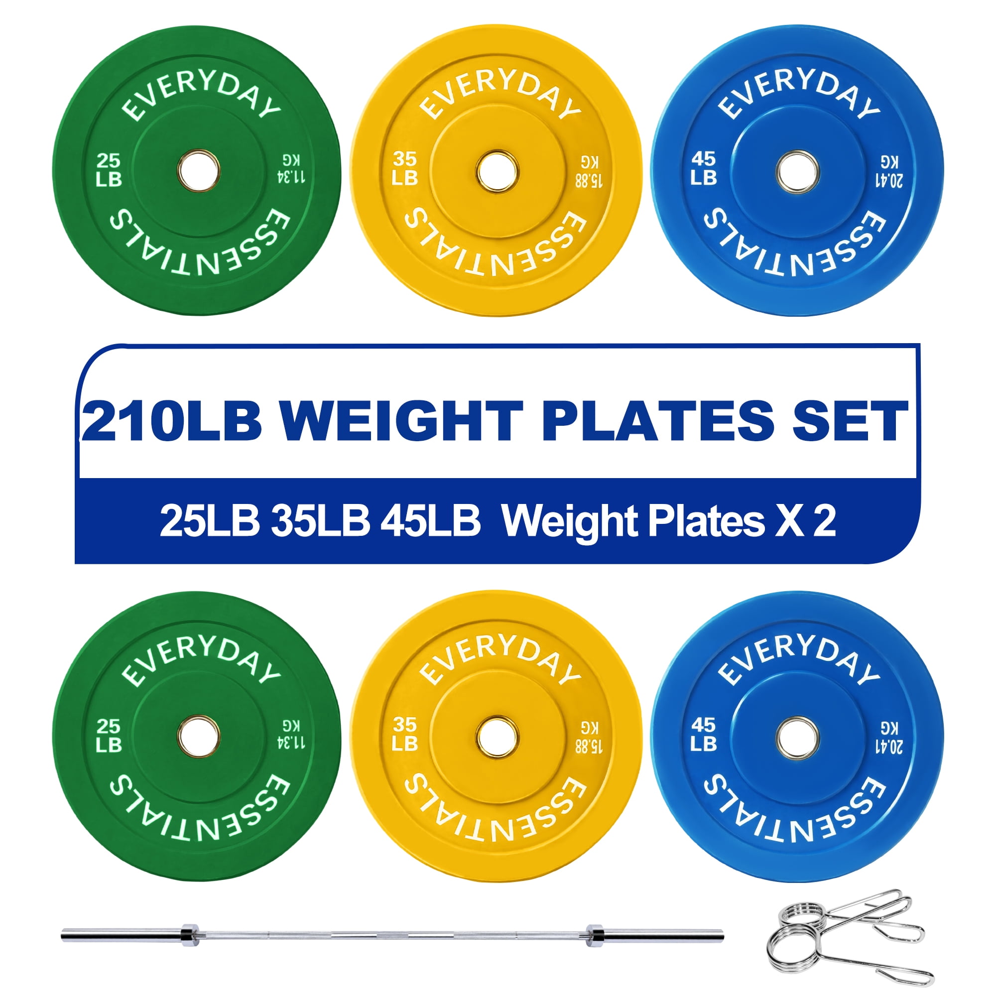 BalanceFrom Olympic Bumper Plate Weight Plate with Steel Hub, Color ...