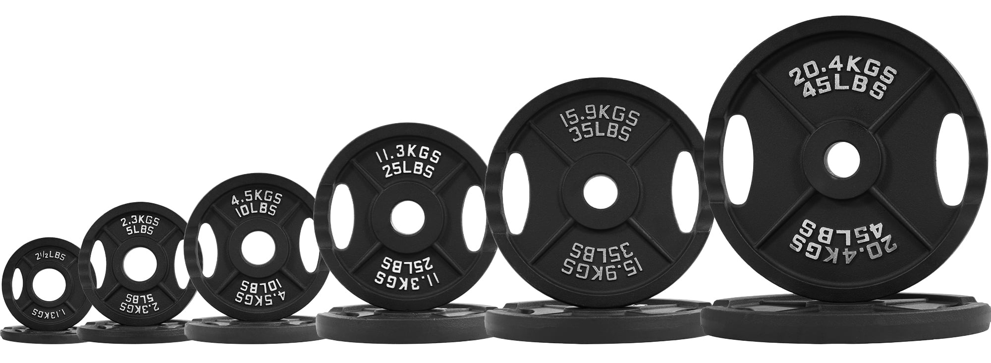 BalanceFrom Cast Iron Olympic 2-Inch Plate Weight Plate, 245 lbs Set ...