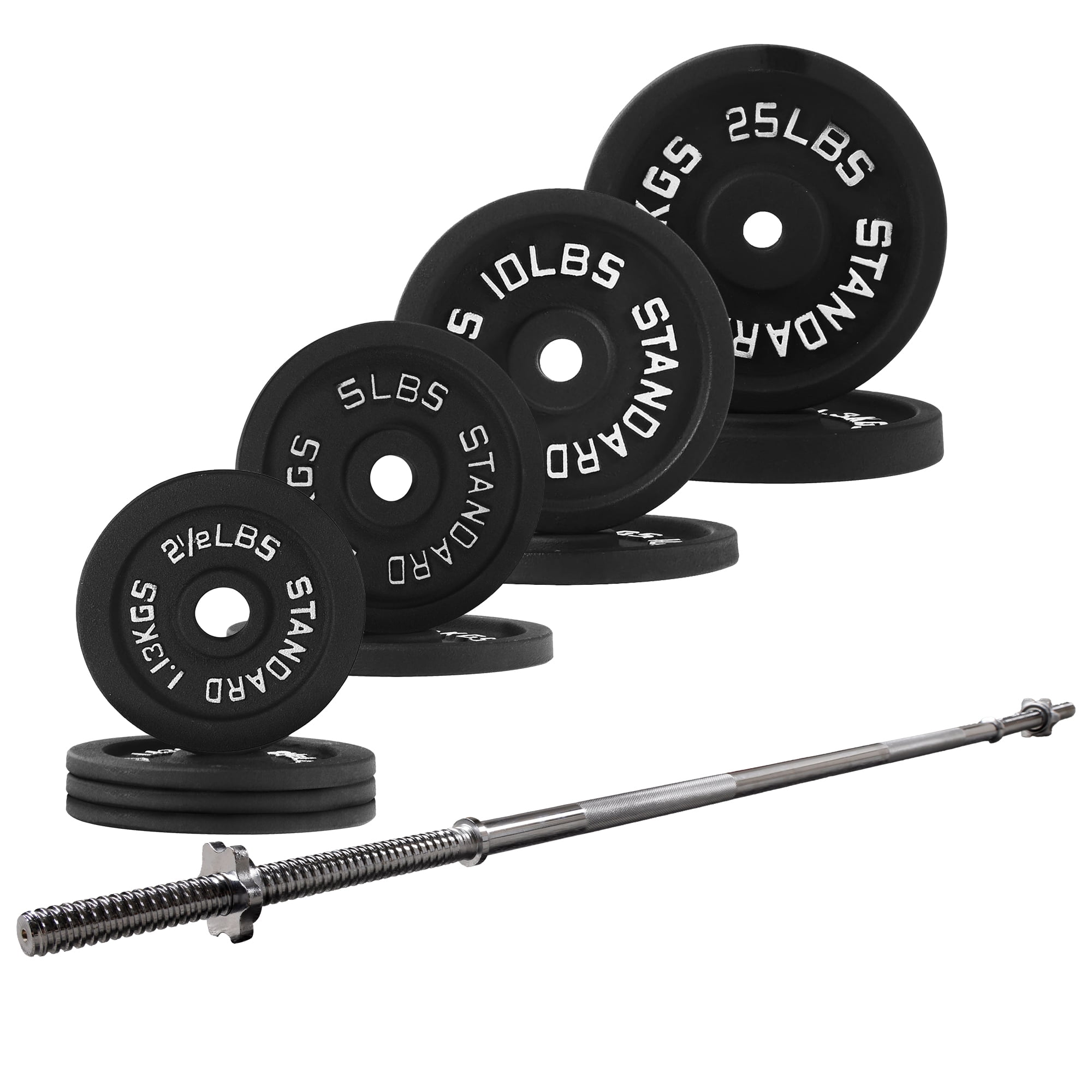 Free Shipping! Flexwave Cast Iron 95-Pound Weight Set with 5FT ...