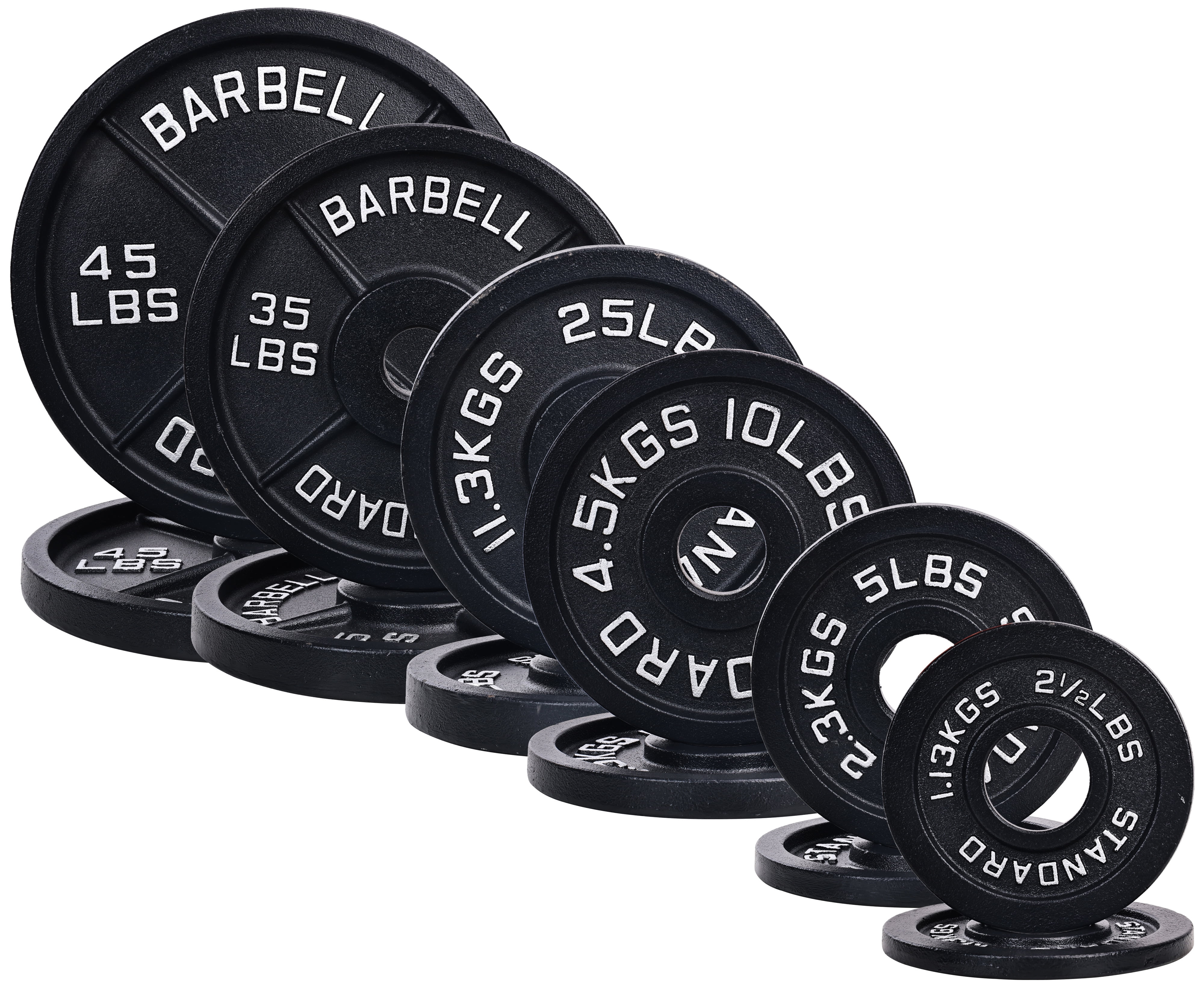 BalanceFrom Classic Cast Iron Weight Plates for Strength Training, 2 ...