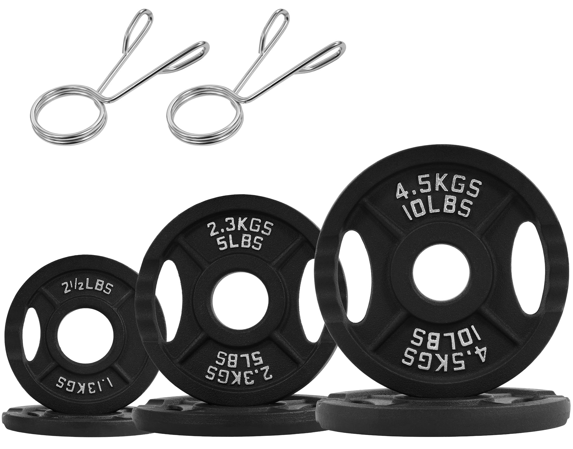 BalanceFrom Classic Cast Iron Weight Plates for Strength Training, 2 ...