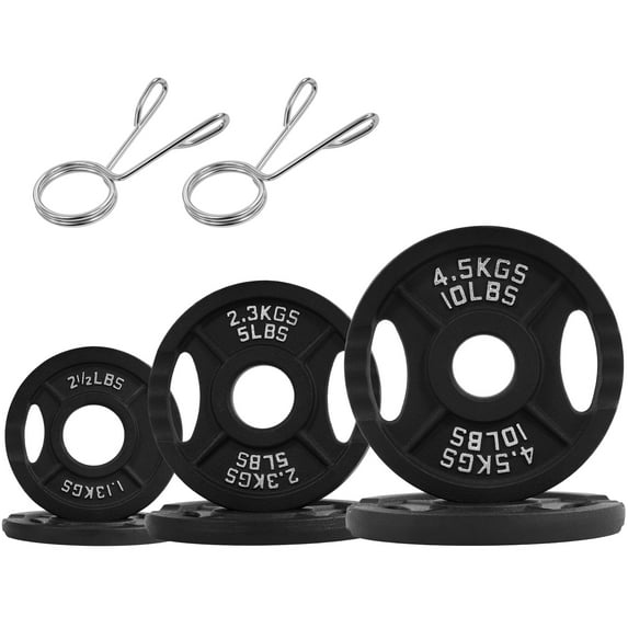 BalanceFrom Classic Cast Iron Weight Plates for Strength Training, 2 ...