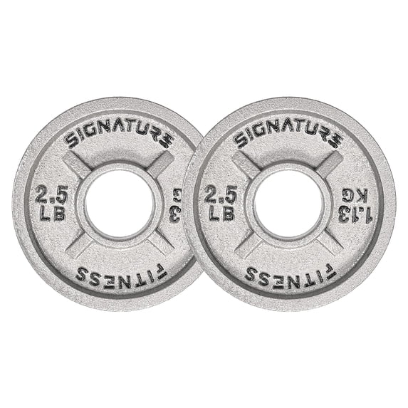 BalanceFrom Deep Dish Olympic Weight Plates, 2-Inch Cast Iron with E ...
