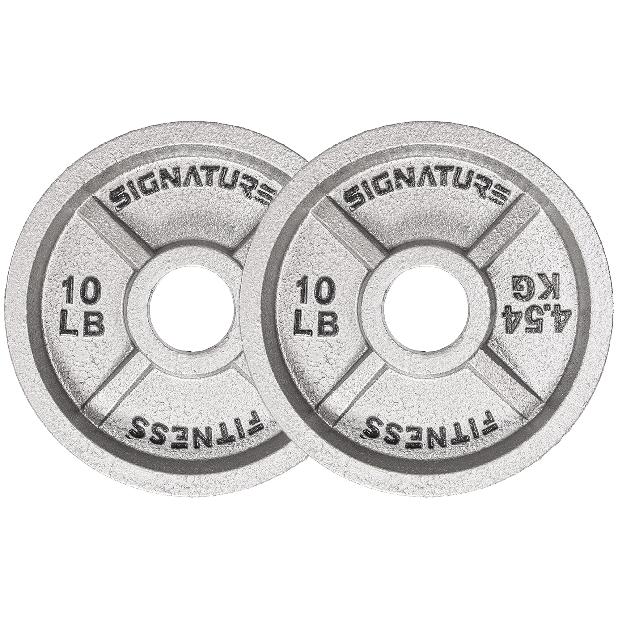 BalanceFrom Deep Dish Olympic Weight Plates, 2-Inch Cast Iron with E ...