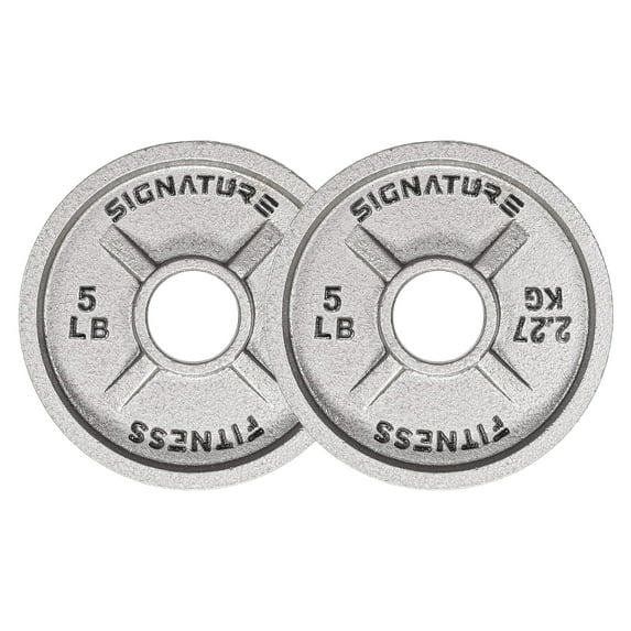 BalanceFrom Deep Dish Olympic Weight Plates, 2-Inch Cast Iron with E ...