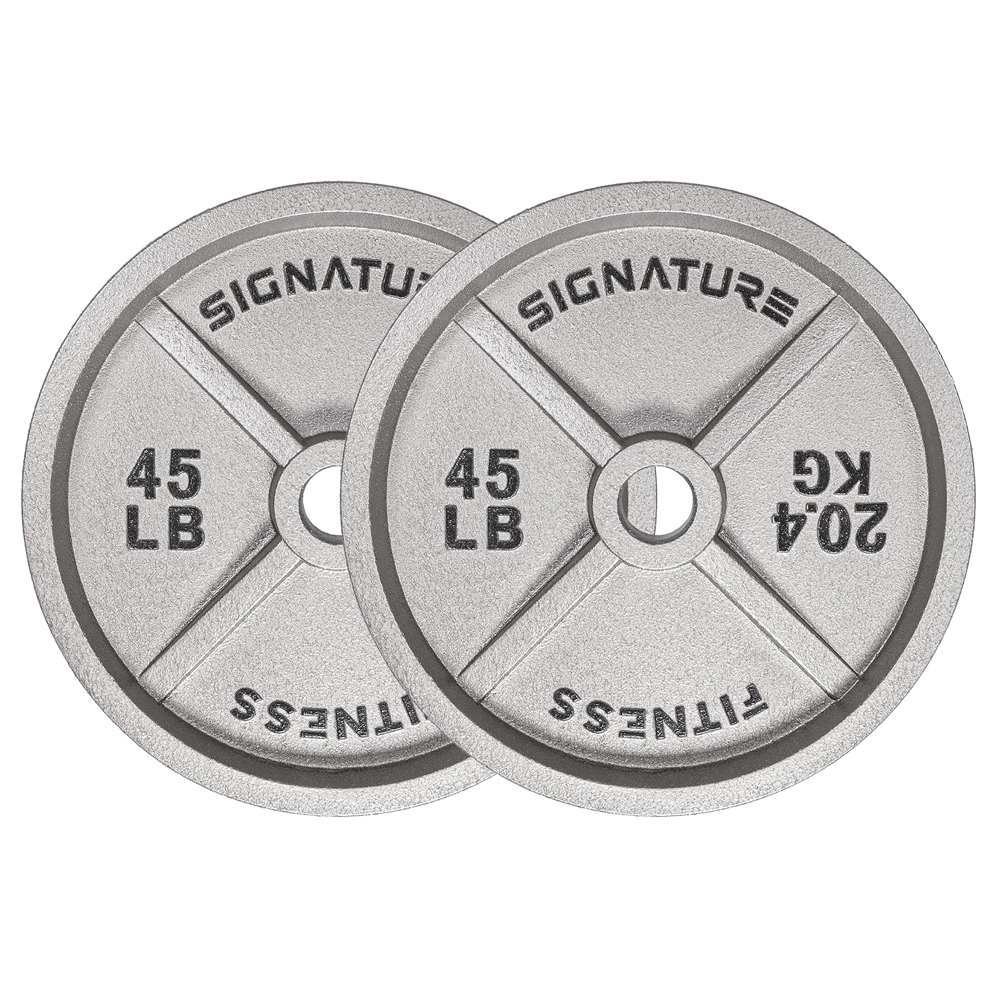 BalanceFrom Deep Dish Olympic Weight Plates, 2-Inch Cast Iron with E ...