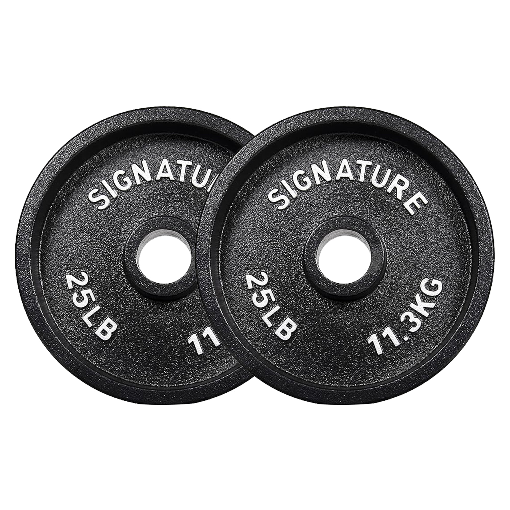 BalanceFrom Deep Dish Olympic Weight Plates, 2-Inch Cast Iron with E ...