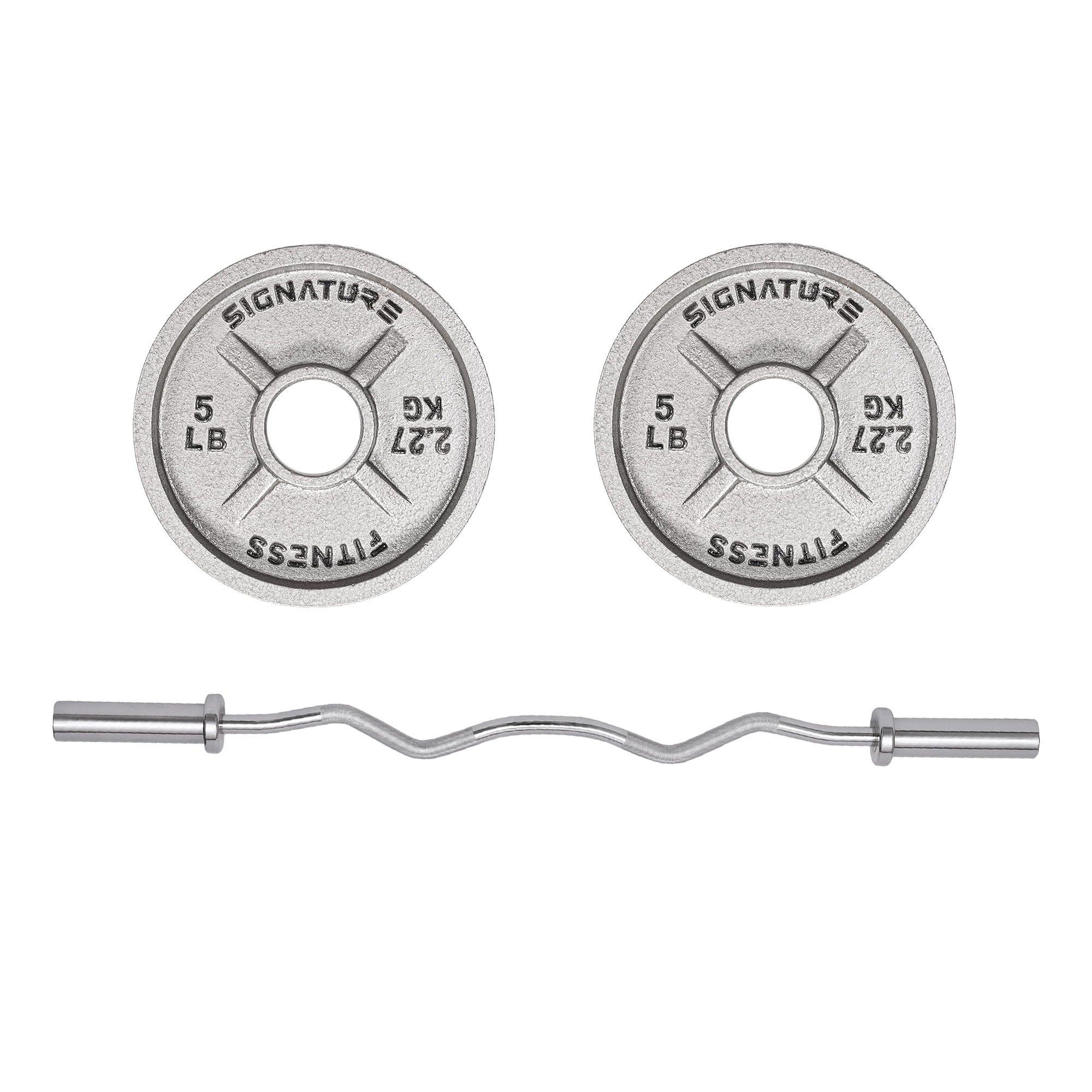 BalanceFrom EZ Curl Bar Set with 4FT Bar and Pair of 2.5LB, 5LB, or ...