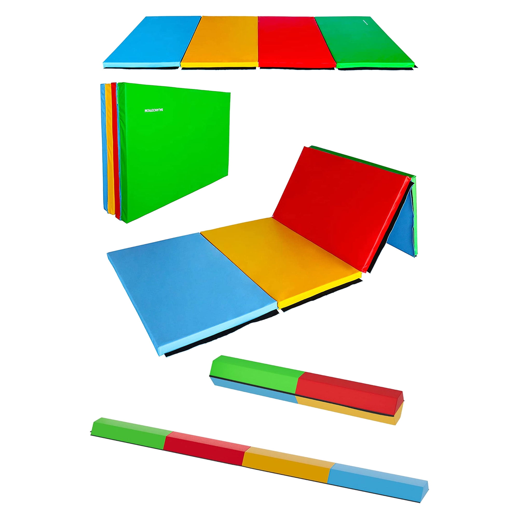 BalanceFrom Fitness All Purpose Mat with Balance Beam Gymnastic Set ...