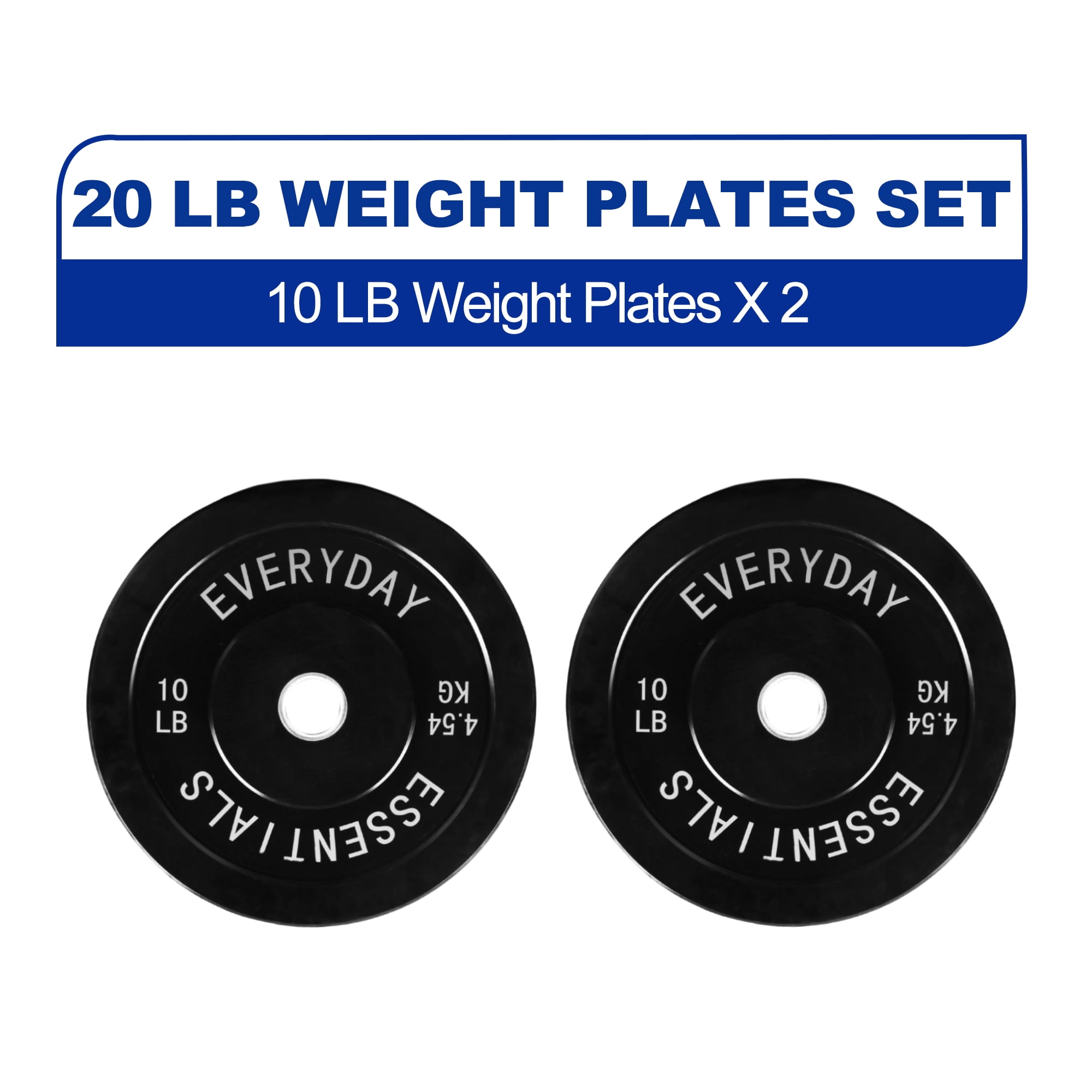 BalanceFrom Olympic Bumper Plate Weight Plate, 10 lbs Pair Black ...